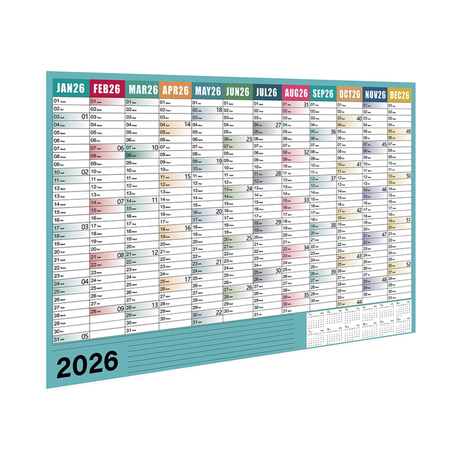 2026 Wall Calendar, Includes Tip Labels And Stickers, 7.63"x10.31 ...