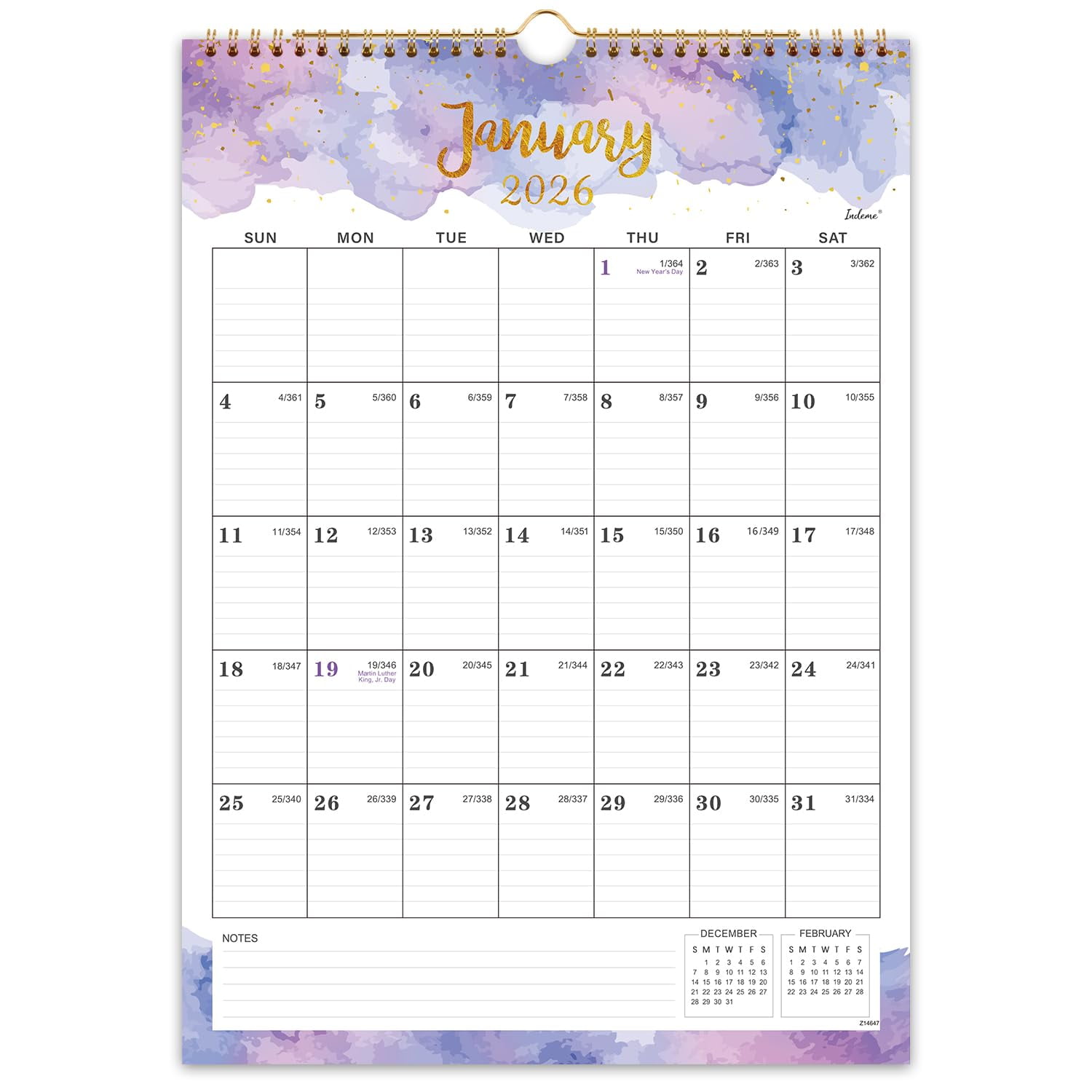 2026 Wall Calendar Large Format 12x17 Inches, January to December 2026 ...