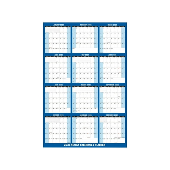 2026 Wall Calendar,Large Reversible Horizontal&Vertical Laminated ...