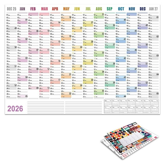 2026 Wall Calendar Planner 2026 Full Year to View Calendars Yearly ...