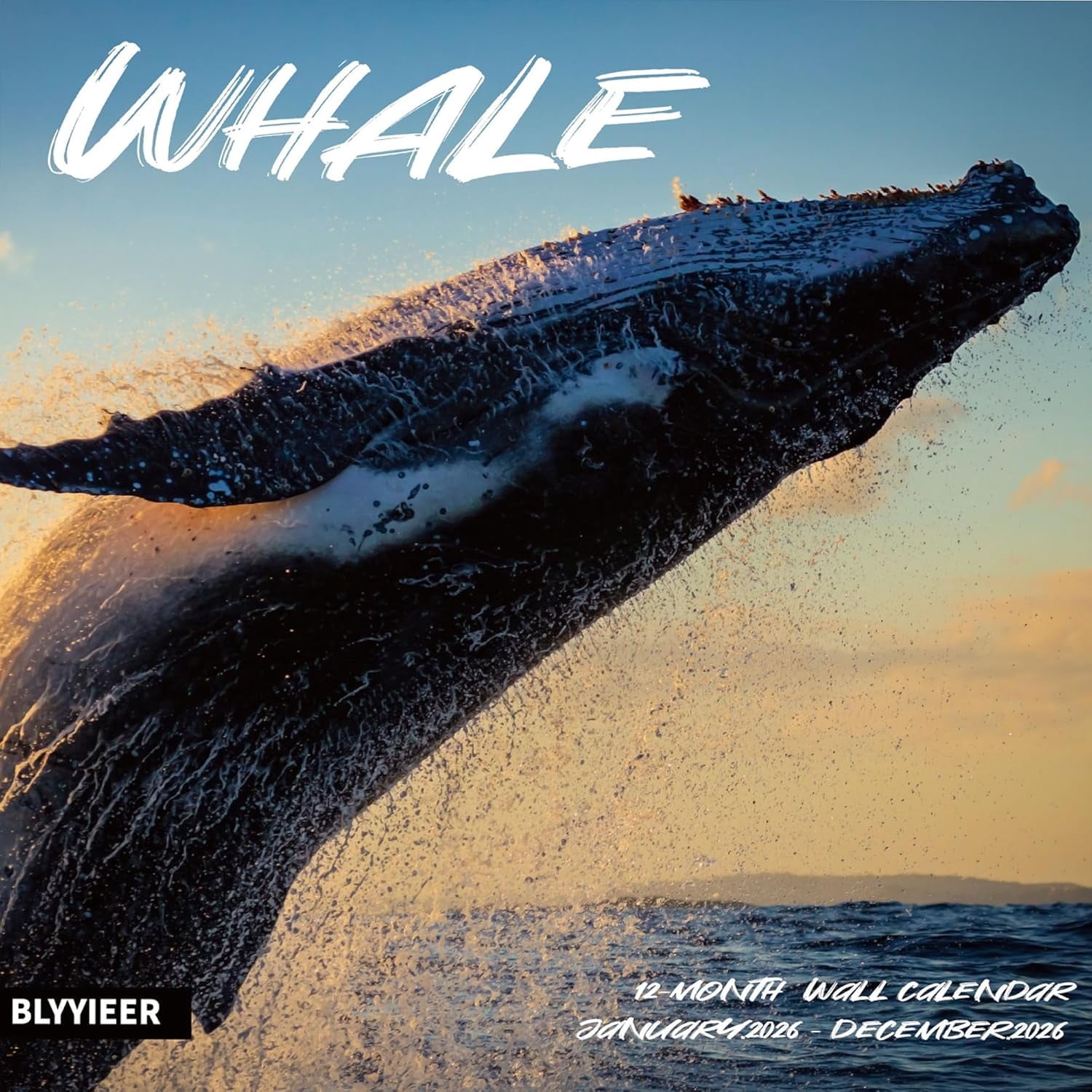 2026 Wall Calendar,Whale Calendar 2026 Monthly Wall Calendar, 12" x 24 ...