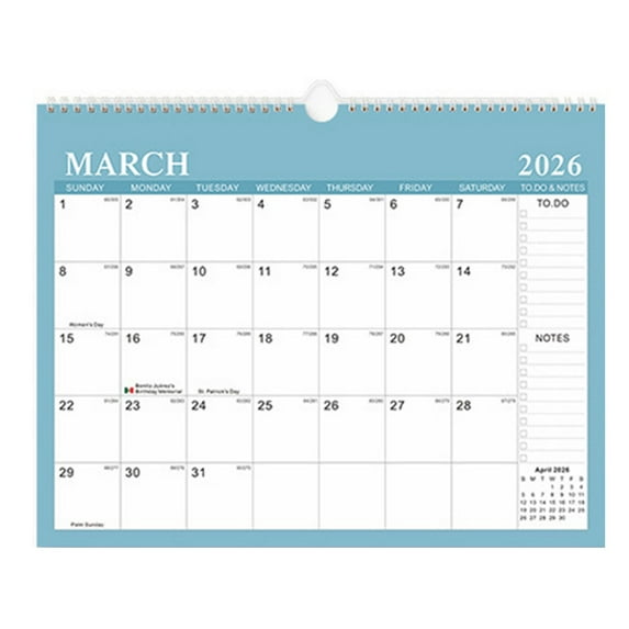 2026 Wall Design Artistic Calendar Tear Resistant Paper Clear Date ...
