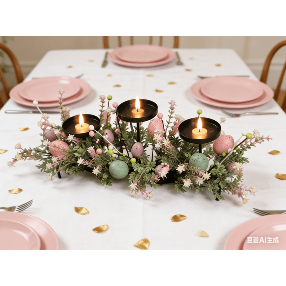 2026 Wedding Candle Centerpiece with Eucalyptus Leaves and Roses 3 ...