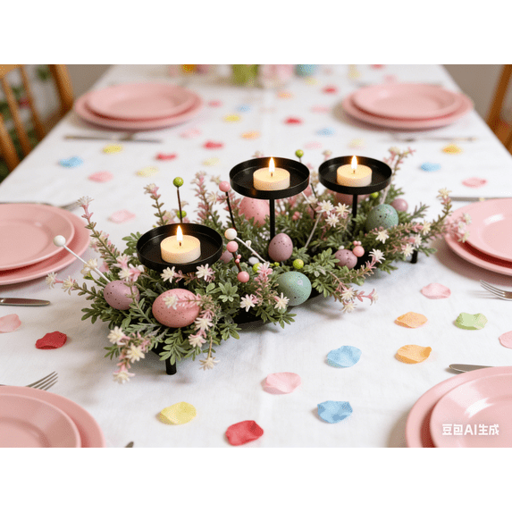 2026 Wedding Candle Centerpiece with Eucalyptus Leaves and Roses 3 ...