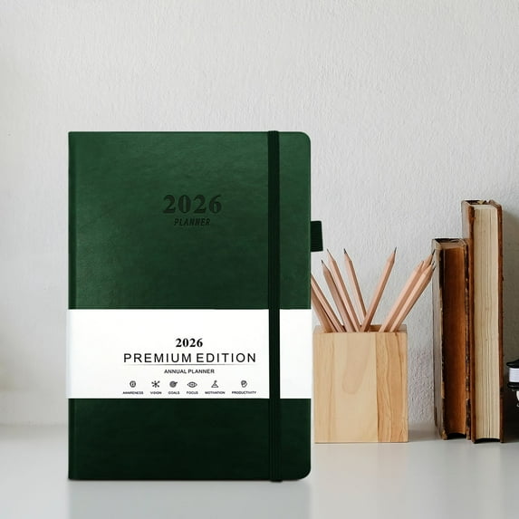 2026 Weekly & Monthly Planner A5 | Hardcover Elastic Strap Organizer ...