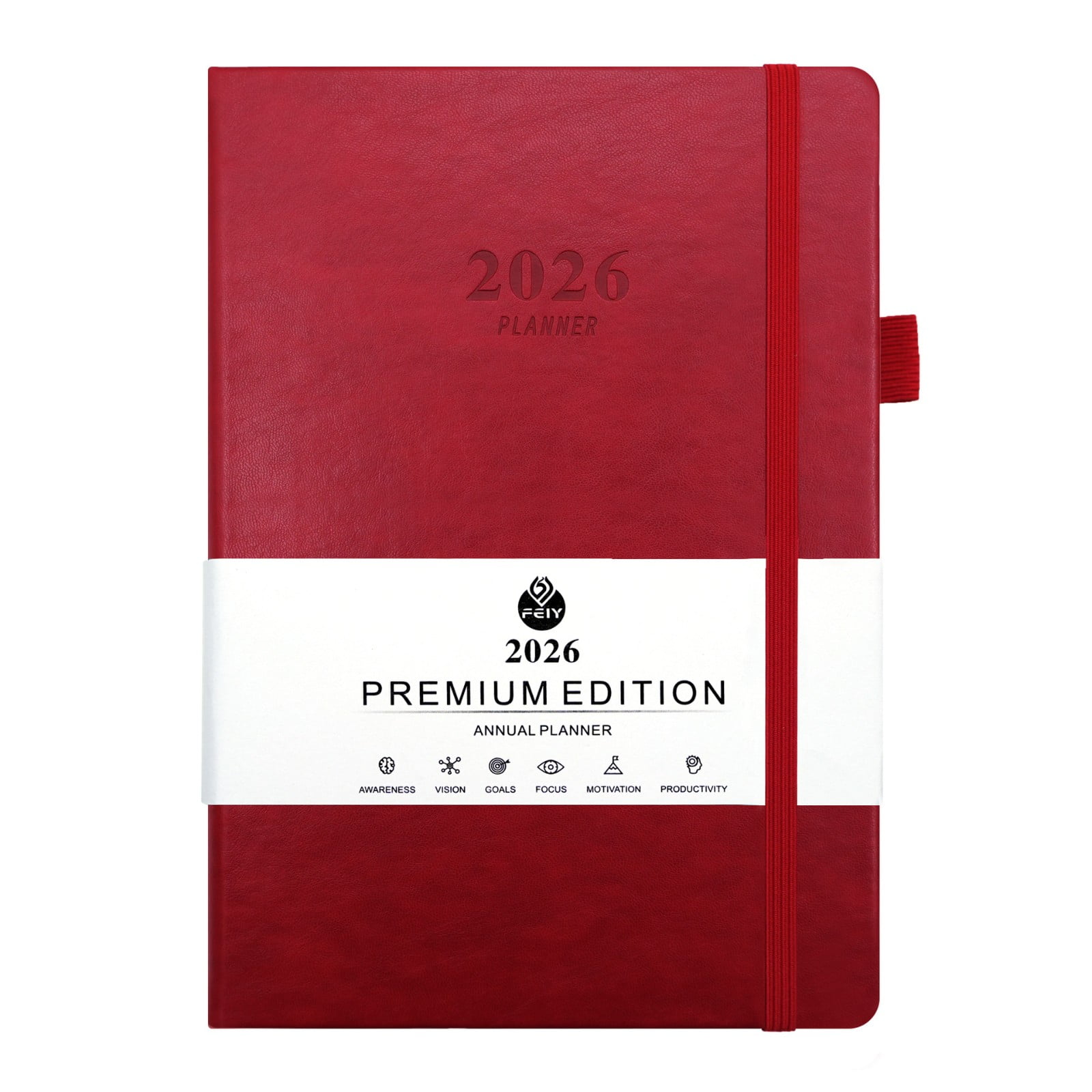 2026 Weekly & Monthly Planner, A5 Leather Bound Diary - Qyaukm Deluxe Hardcover Schedule System ...
