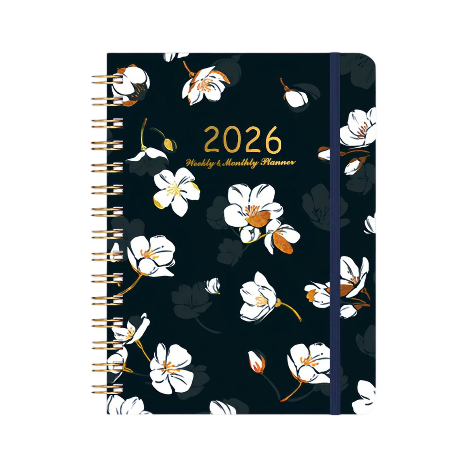 2026 Weekly Monthly Planner Hardcover Spiral Bound Floral Design with ...