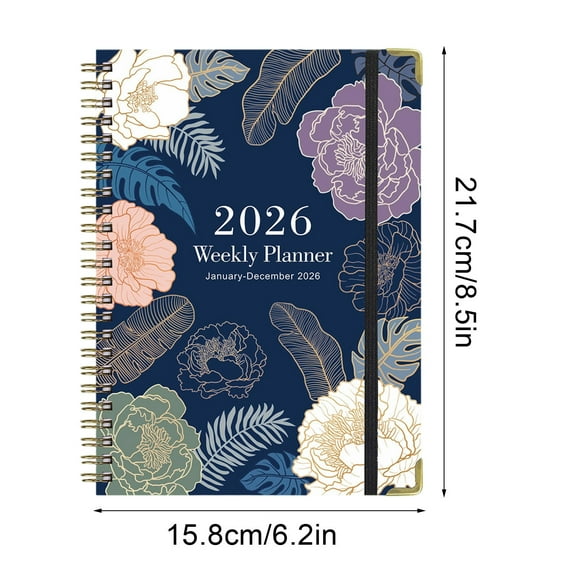 2026 Weekly and Monthly Planner with Tab Dividers, A5 Floral Design ...