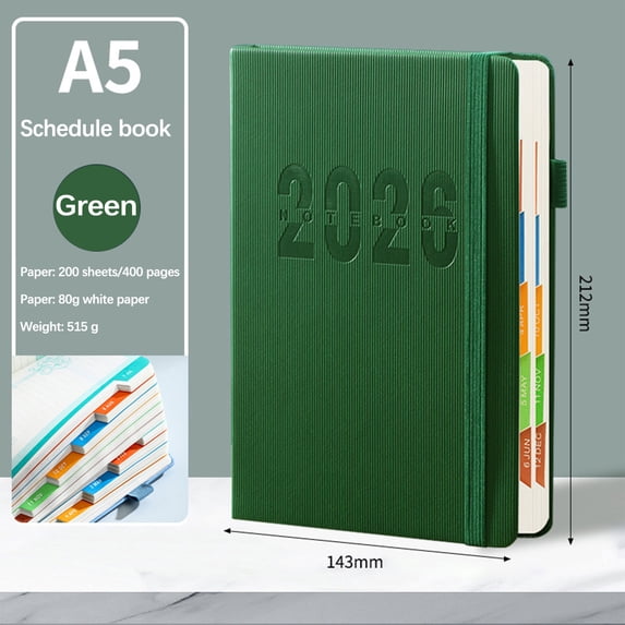 2026 Weekly Planner Notebook Hardcover | 2026 Calendar Planner with ...