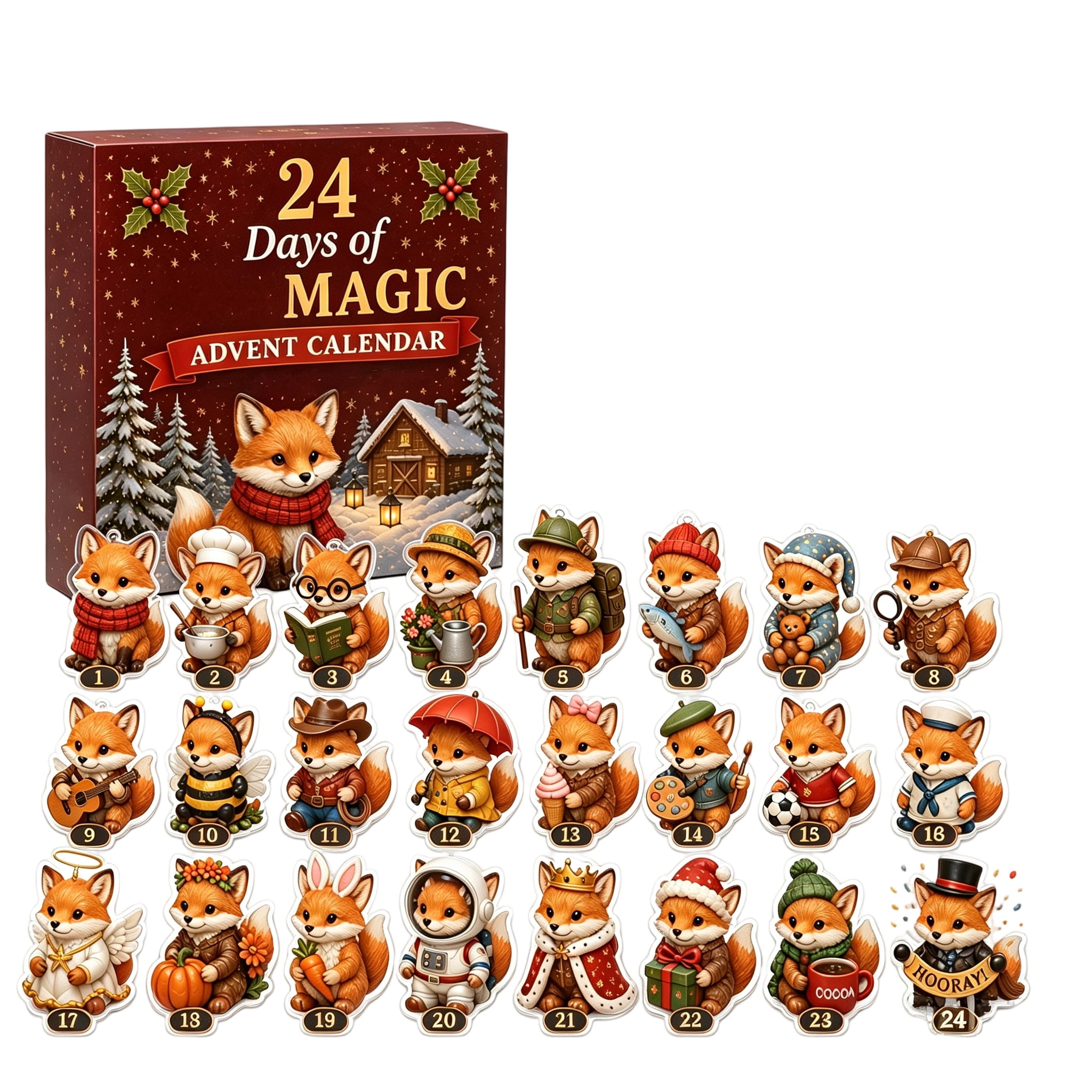 2026 Winter Animal Advent Calendar, 24-Day Christmas Countdown Set with ...