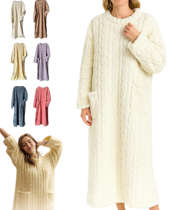 2026 Winter Coral Velvet Nightgown Home Clothes for Women, Winter ...