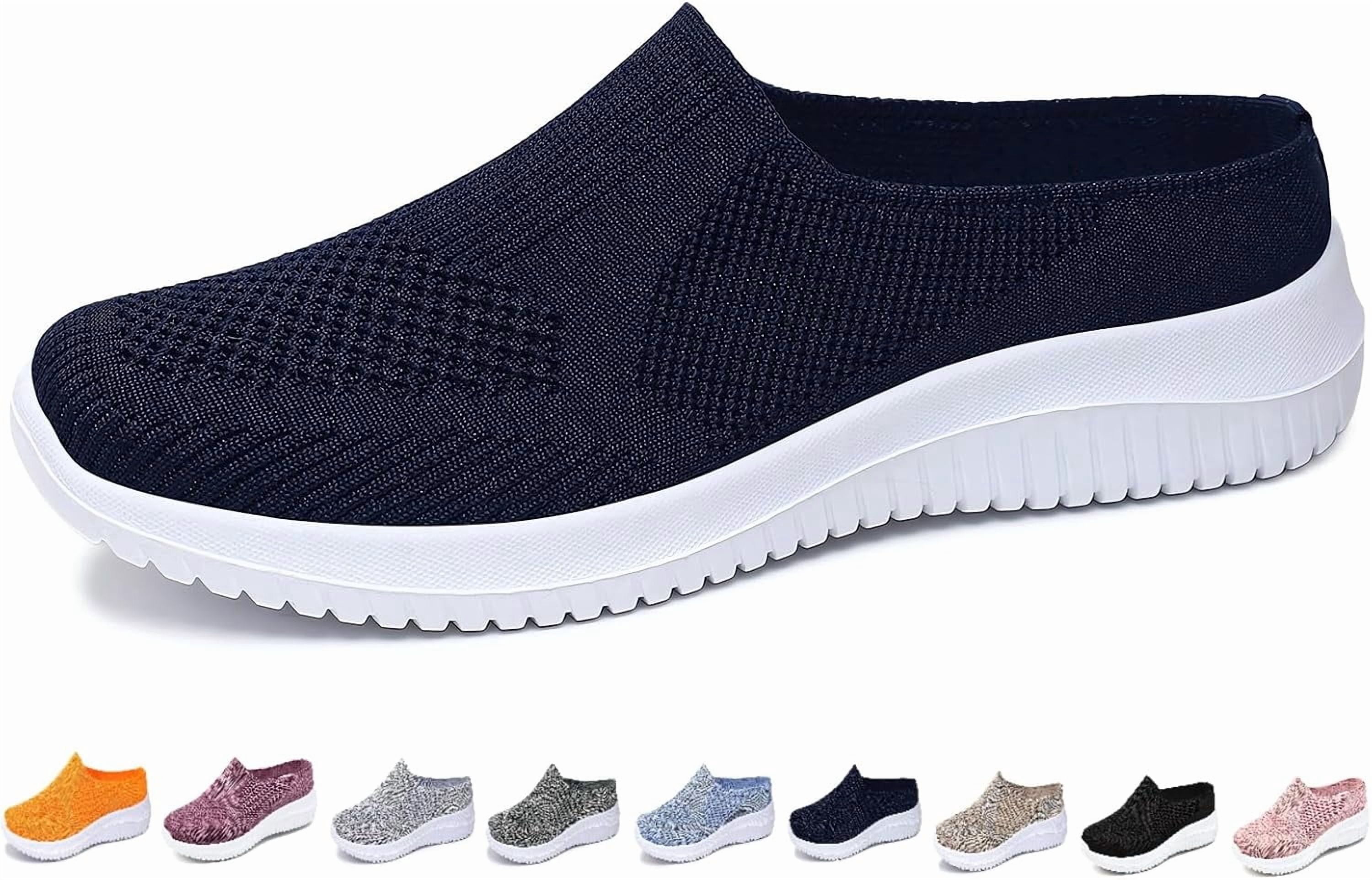 2026 Women's Breathable Knit Slip-On Walking Shoes Orthopedic Slide on ...