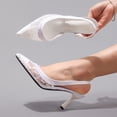 2026 Women's Fashion Lace Splicing High Heels Women's Summer Elegant ...