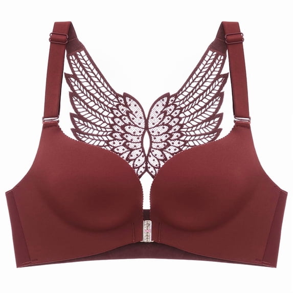 2026 Women's Plus Size Bra Leopard Print Bra Front Buckle Gathered ...