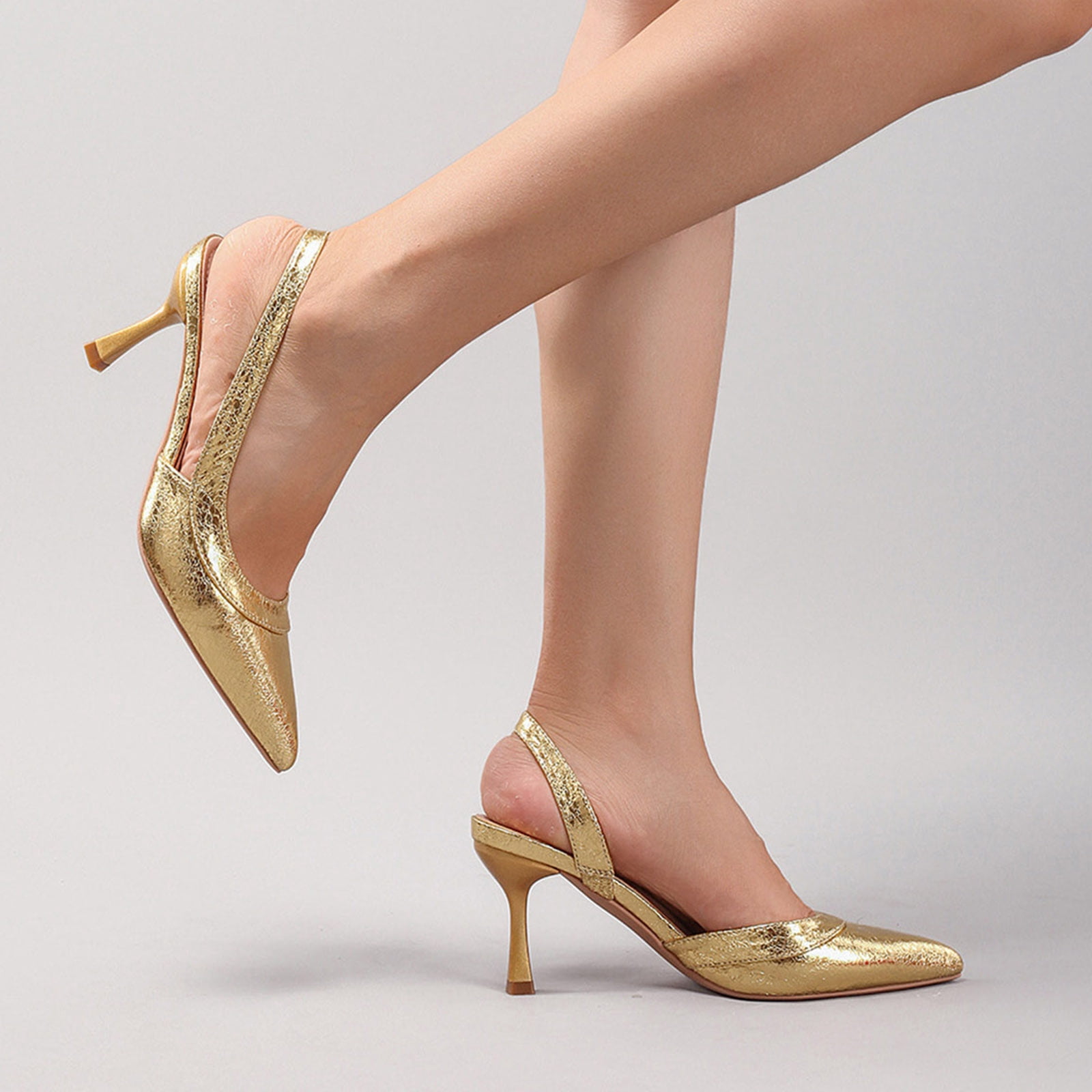 2026 Women's Splicing High Heels Elegant And Sexy Pointed With Party ...
