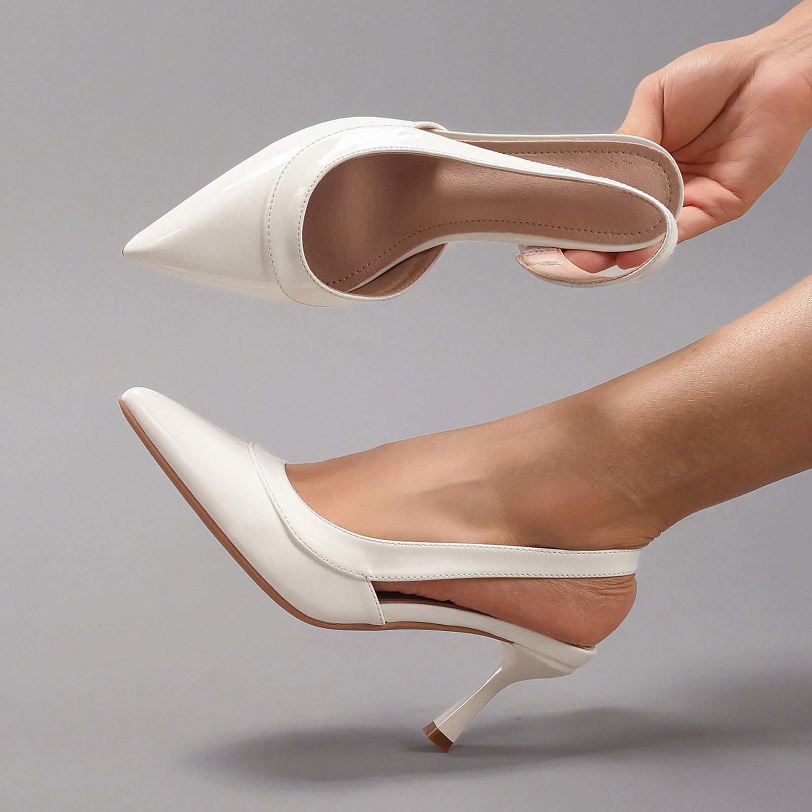 2026 Women's Splicing High Heels Elegant And Sexy Pointed With Party ...