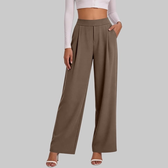 2026 Women's Suit Pants, Stretchy Pull on Work Pants High Waisted ...