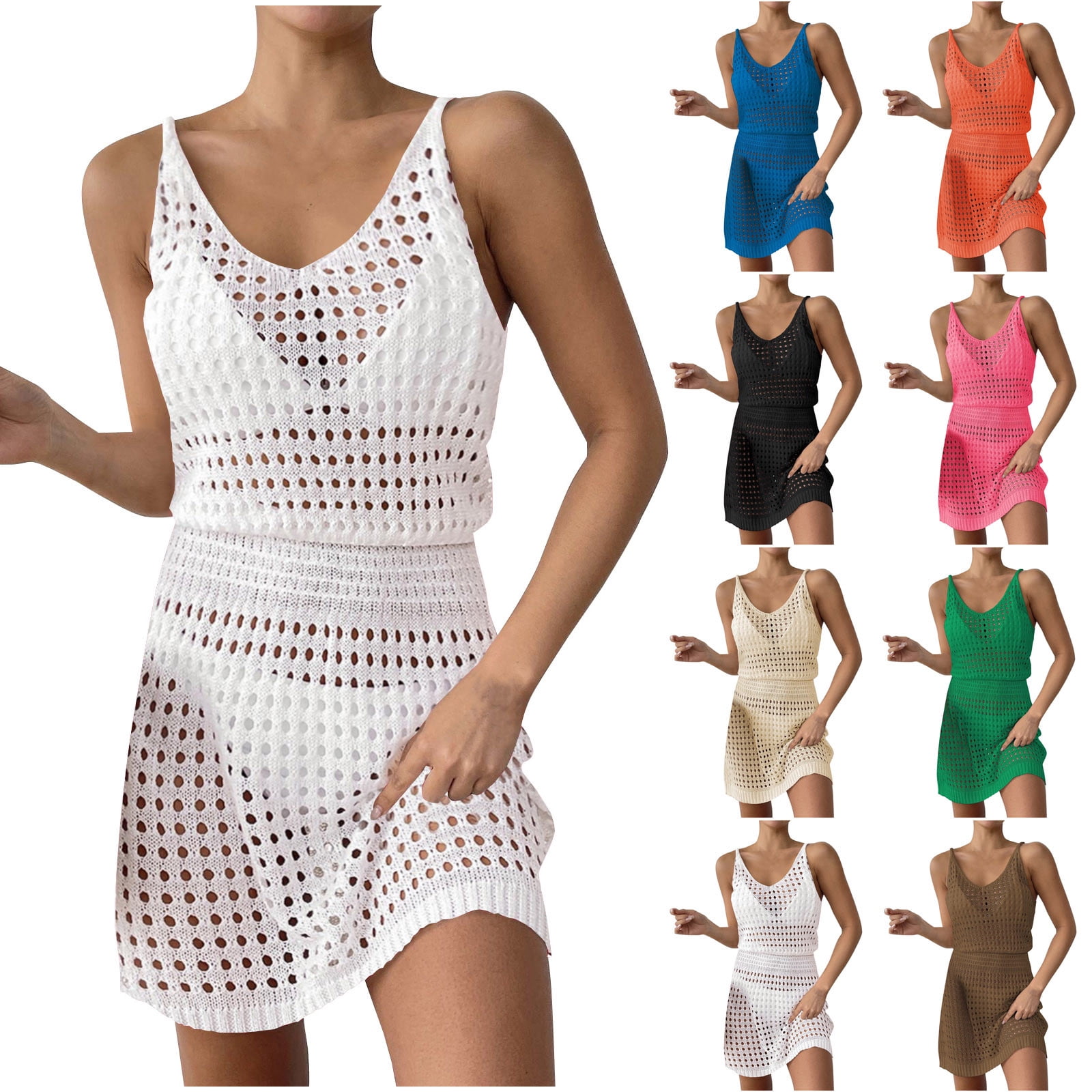 2026 Women's Summer V-neckline Dresses Plus Size Knitted Waistline ...