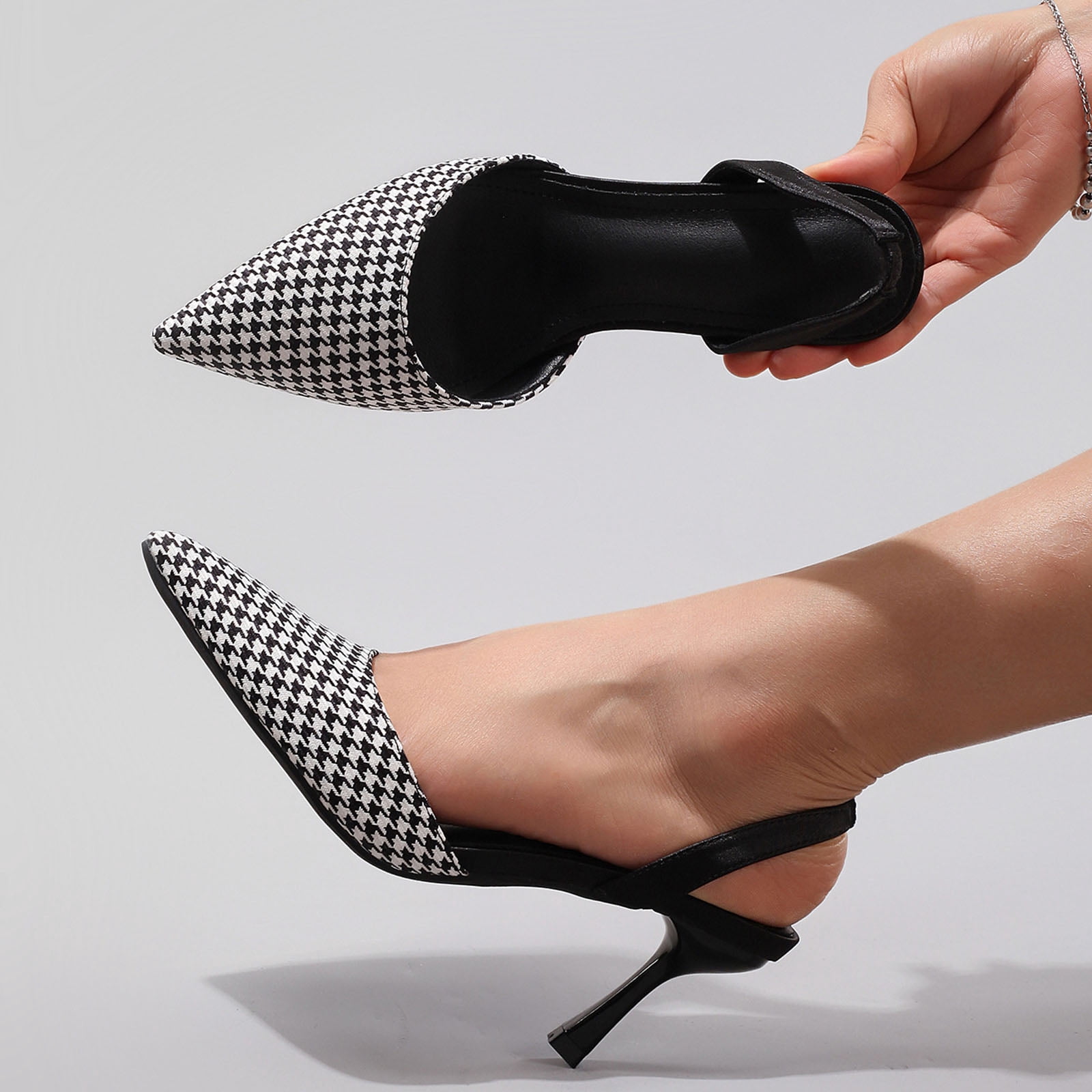 2026 Women's Thousand Bird Pattern High Heels With Sexy Pointed Lifting ...
