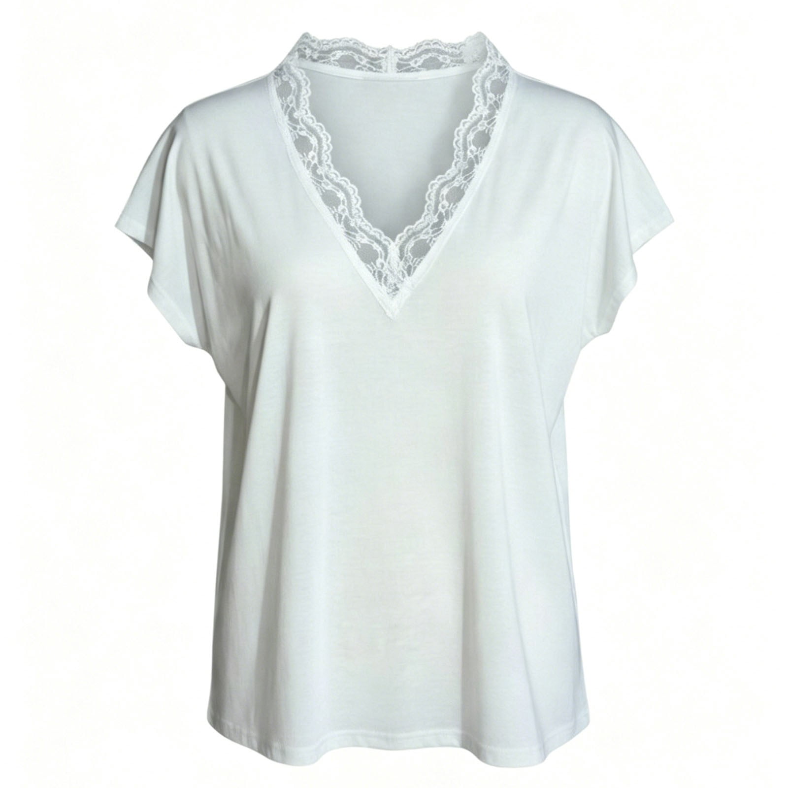2026 Womens Lace Short Sleeve Classy Shirts Lightweight Vacation Comfy ...