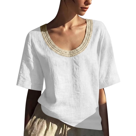 2026 Womens Plain Elbow Sleeve Shirts Lightweight Outdoor Vacation ...