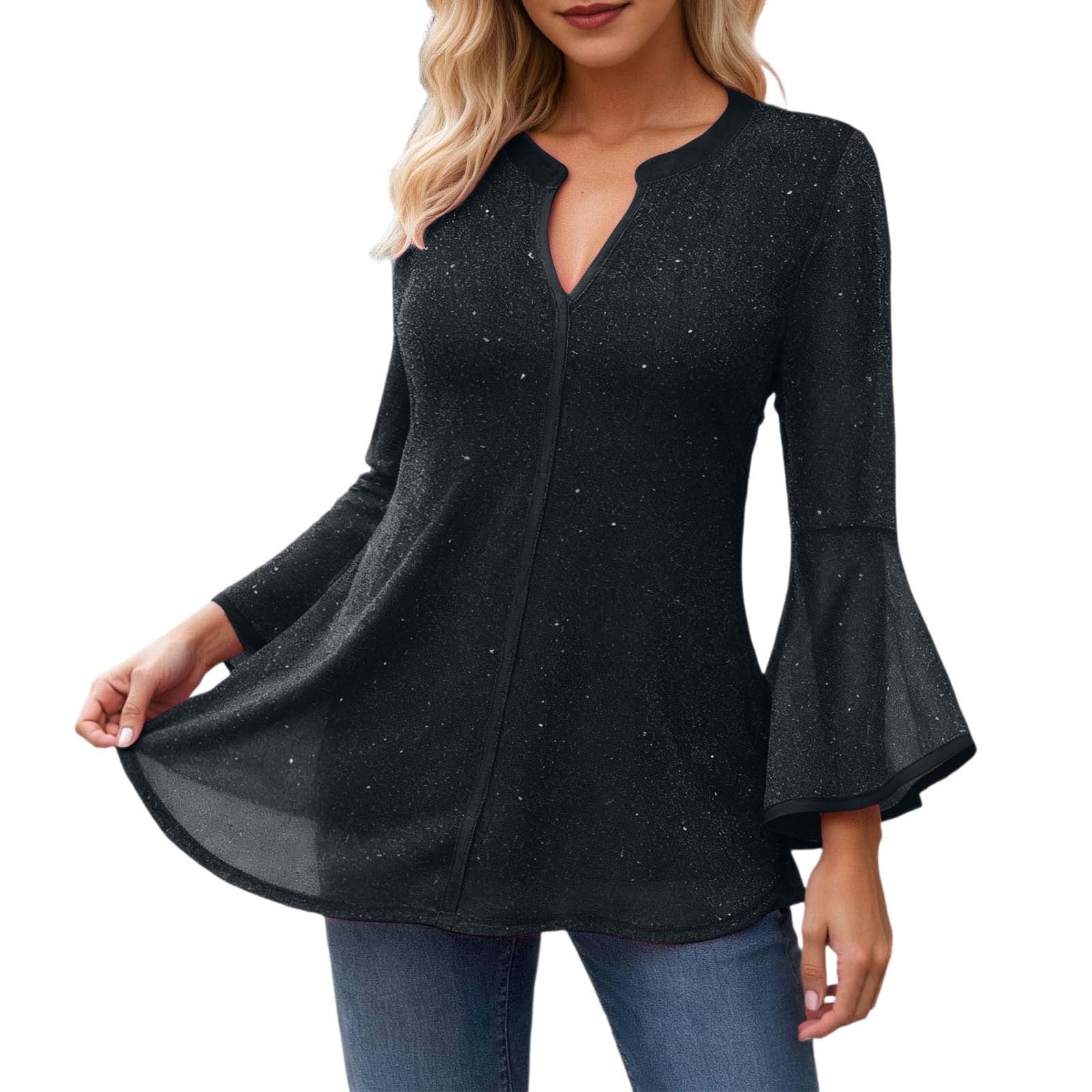 2026 Womens T Shirts Fashion Tops Flutter Sleeve Relaxed Fit Casual ...