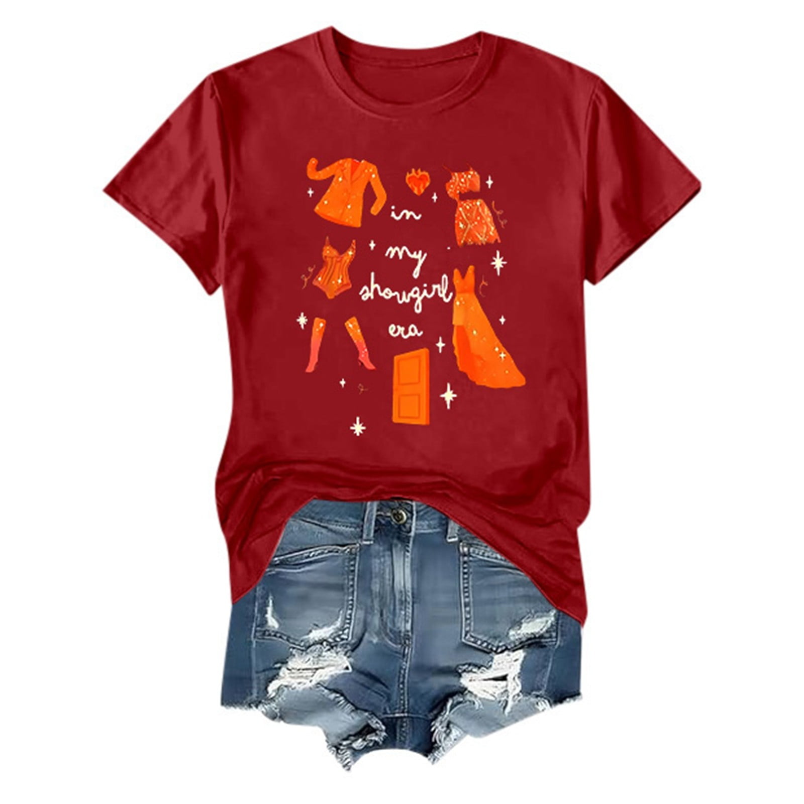 2026 Womens T Shirts Fashion Tops Short Sleeve Crewneck Print Summer ...