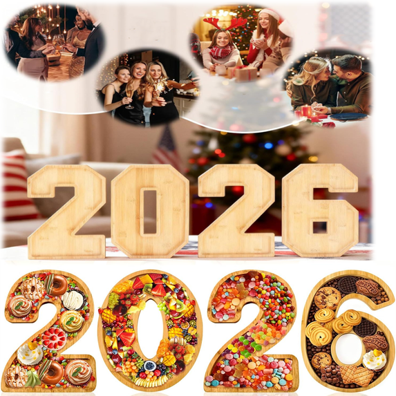 2026 Wooden Number Charcuterie Board Box Set - 4PCS Fillable Food Tray ...