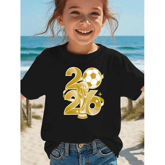 2026 World Cup Football Themed Graphic T-shirts for Kids,Boys and Girls ...