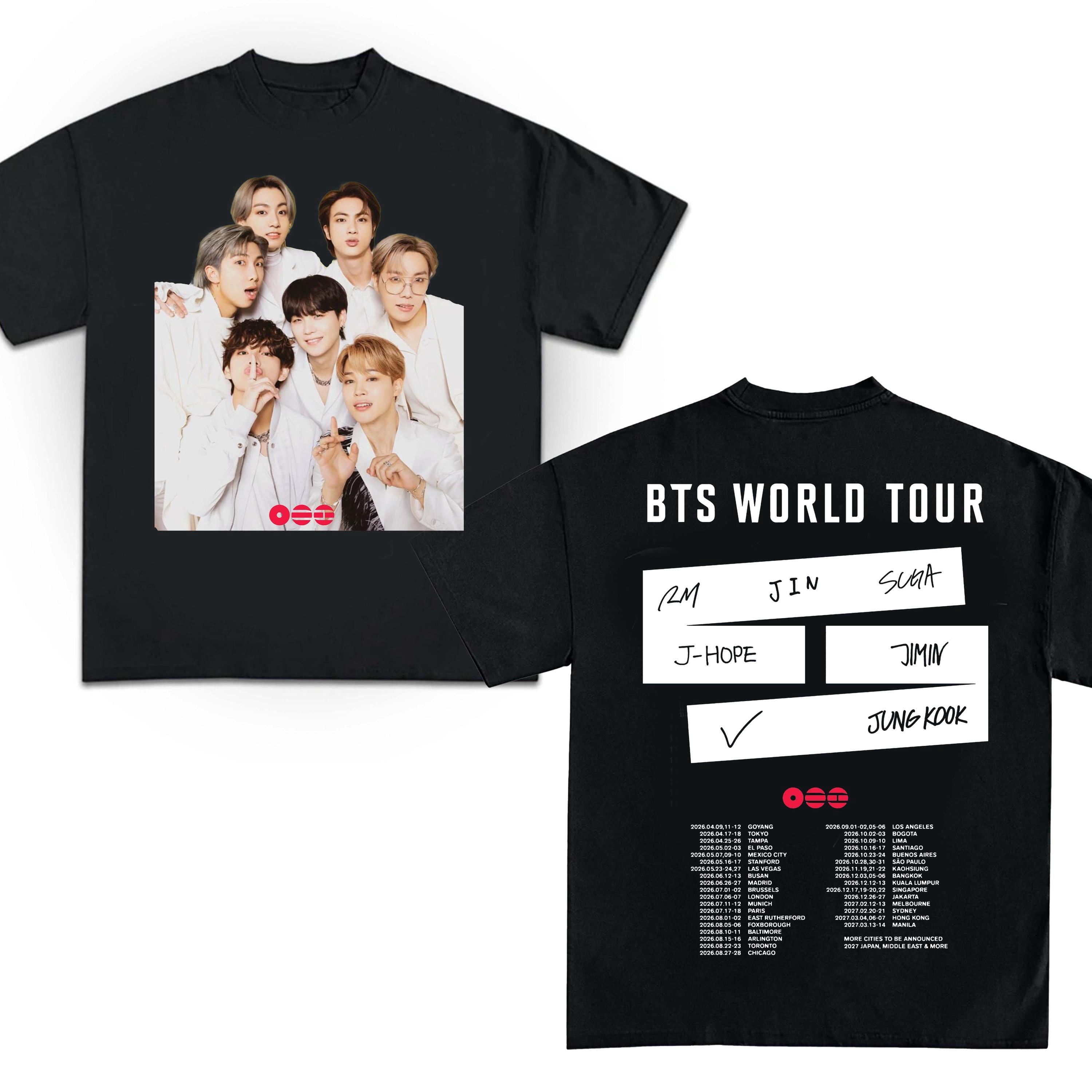 2026 World Tour BTS| Tour Dates Back Print | Armys Perfect Gift ...