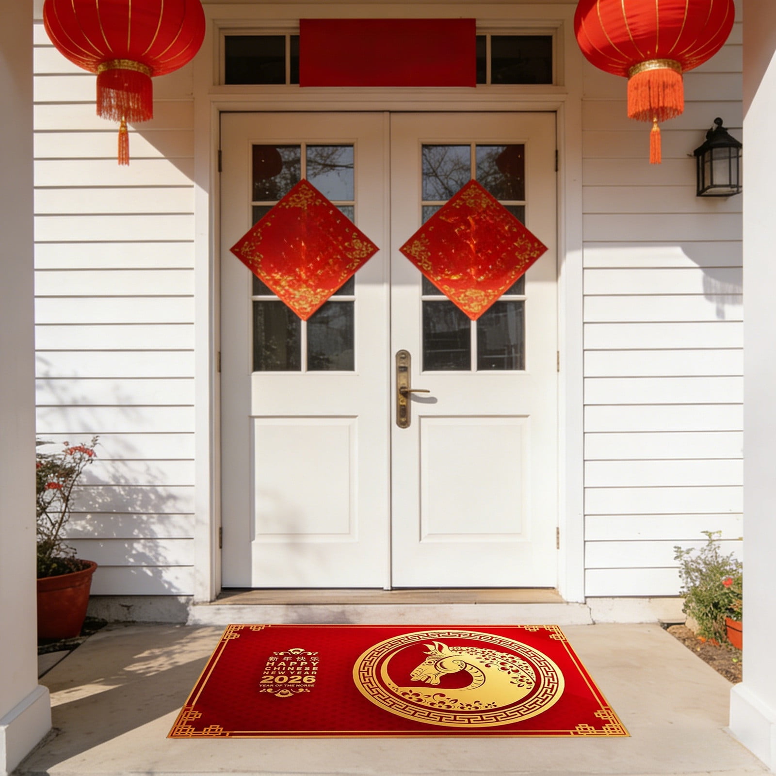 2026 Year Door Mat Horse Year Velvet Entrance Rug Non Welcome Mat for ...