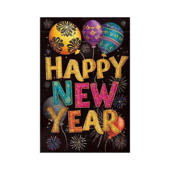 A 2026 Year Garden Flag With Golden Numbers And Auspicious Patterns ...