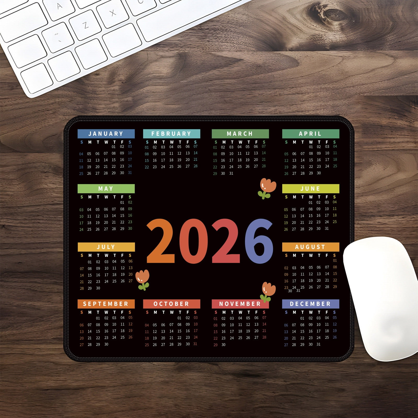 2026 Year of the Horse Calendar Mouse Pad - Compact Desk Mat for Office ...