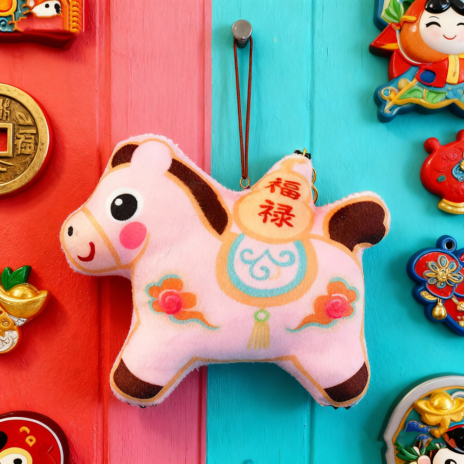 2026 Year of The Horse Chinese New Year Ornaments Plush Mascot Home ...