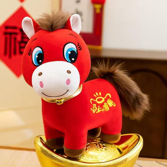 2026 Year of the Horse Plush Toy Zodiac Mascot Lucky Stuffed Animal for ...