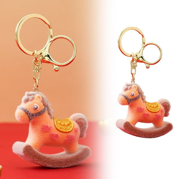 2026 Year of The Horse Ornaments,Cute Plush New Year Decor Key Ring For ...