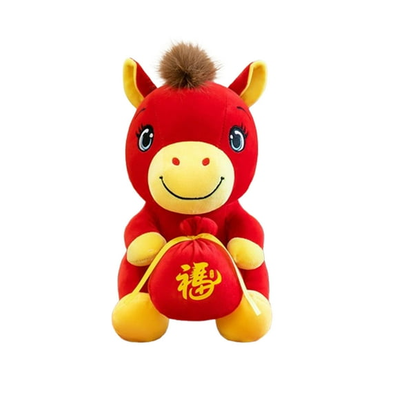 2026 Year of the Horse Plush Toy, Chinese Zodiac Horse Mascot, Guo Feng ...