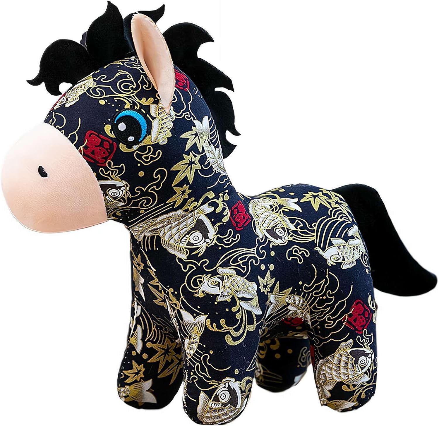 2026 Year of The Horse Statue Ornaments, Cute House Plush Mascot ...
