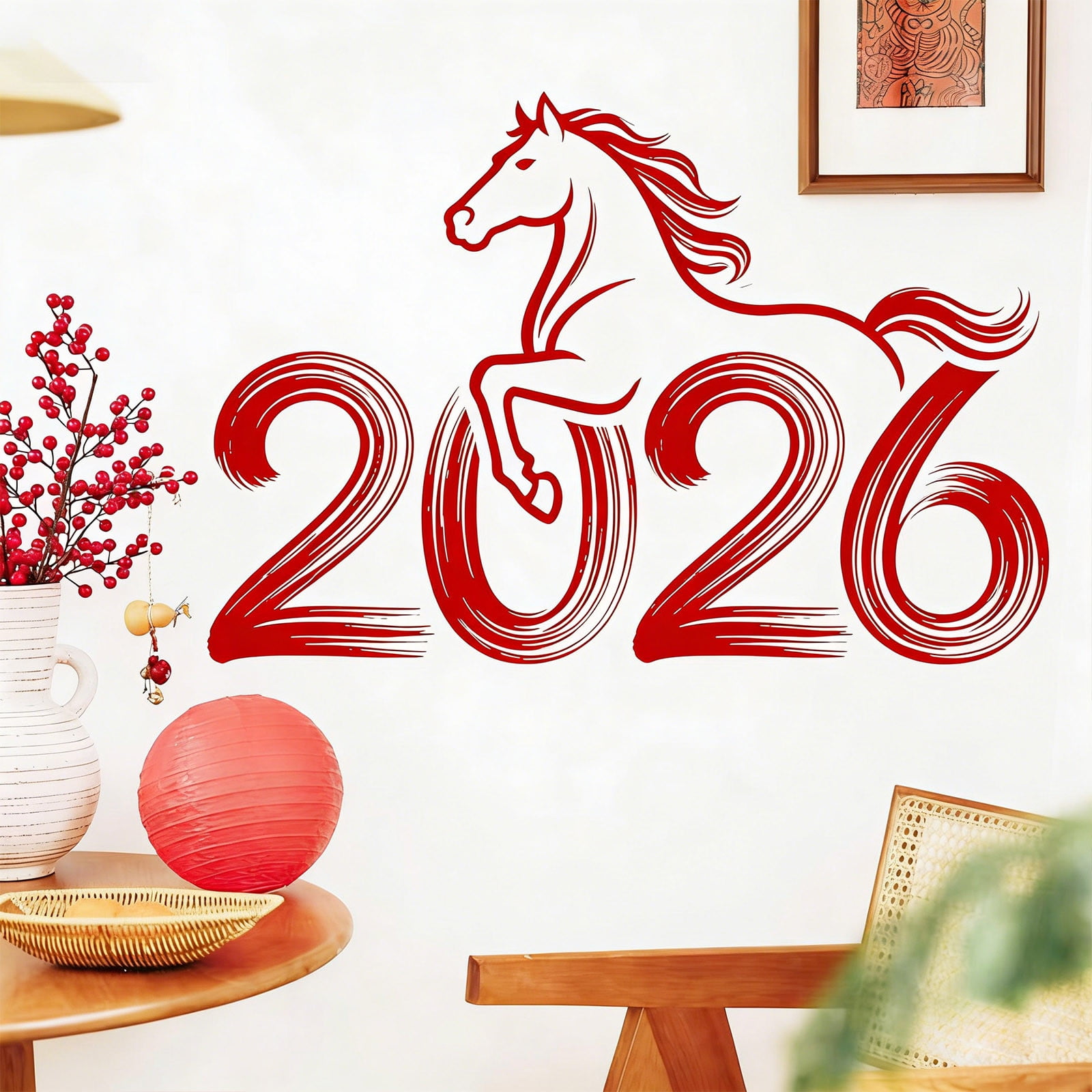 2026 Year of the Horse Wall Stickers, Chinese New Year Spring Festival ...