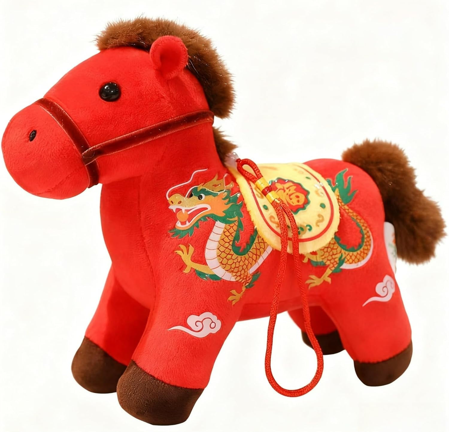 2026 Year of The Horse Plush Figurine Horse Mascot Ornament Zodiac ...