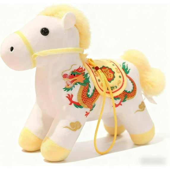 2026 Year of The Horse Plush Figurine Horse Mascot Ornament Zodiac ...
