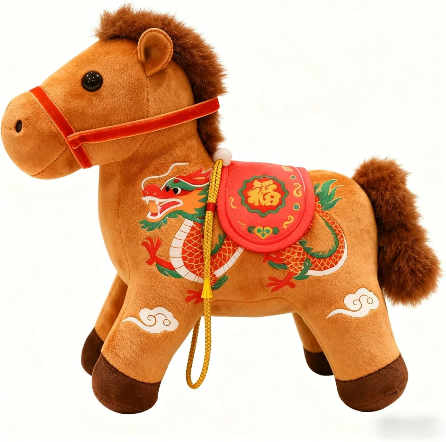 2026 Year of The Horse Plush Figurine Horse Mascot Ornament Zodiac ...
