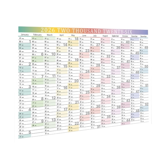 2026 Yearly Wall Calendar - Large Dry Erase Whiteboard Calendar with ...