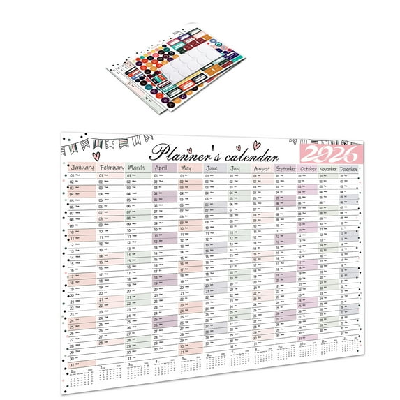 2026 Yearly Wall Planner For English Reading Improvement Office School ...