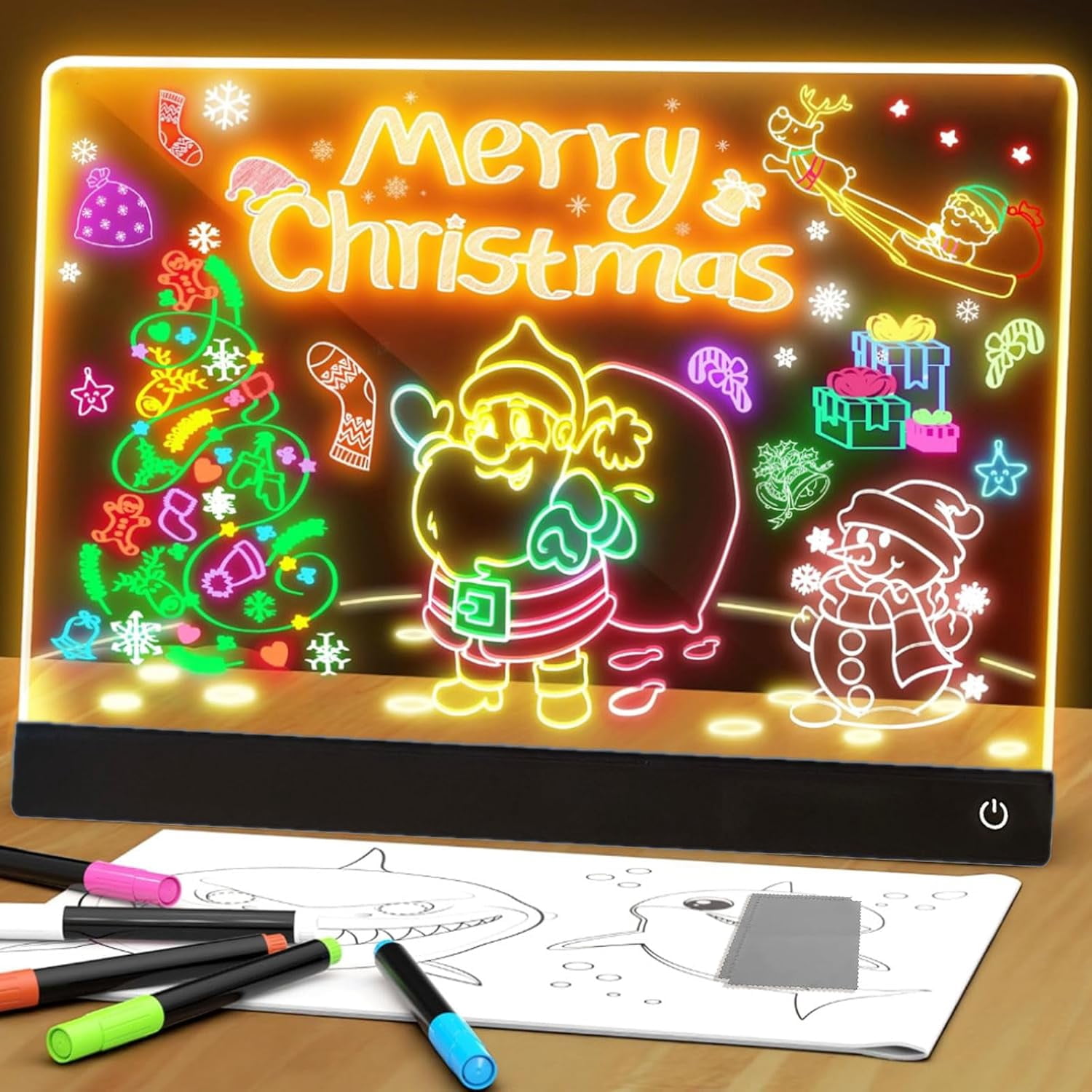 2026 new LED Drawing Board(7 Color Pens), Rechargeable Light Up Acrylic ...