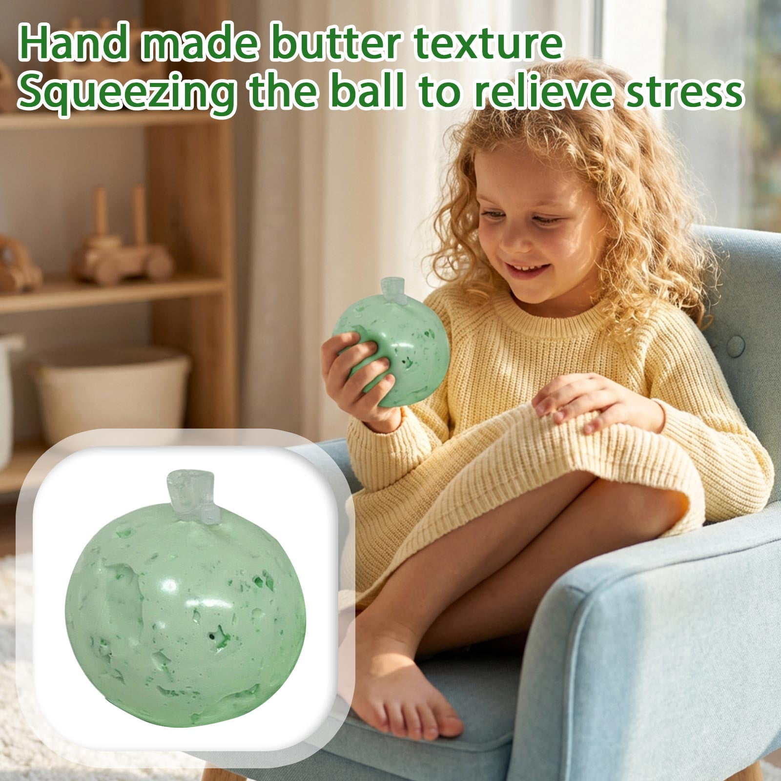 2026 new Stress Ball Squishy, Stress Ball Fidget, 3 in Diameter, Mint ...