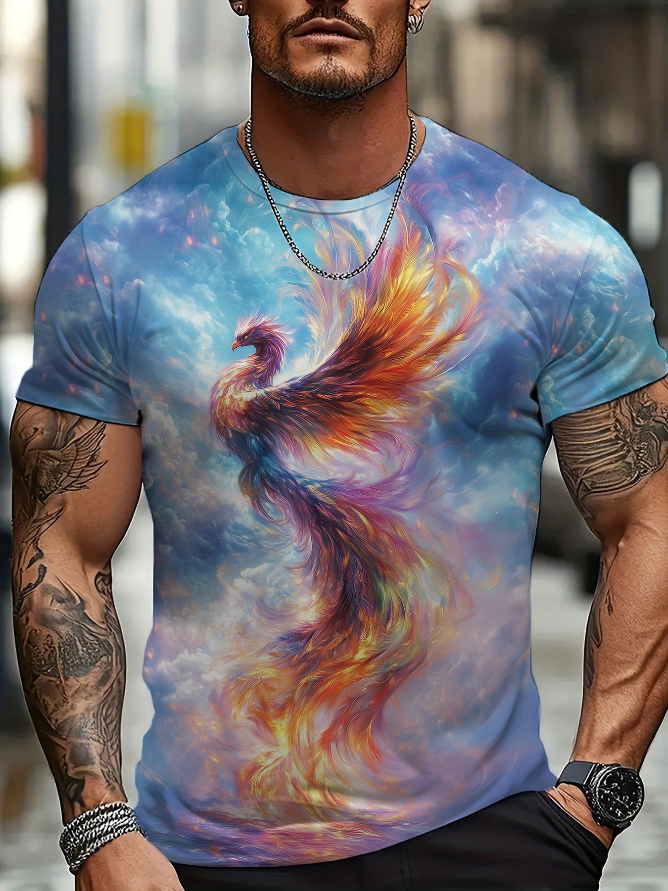 2026 new men's large-size round neck short-sleeved T-shirt, European ...