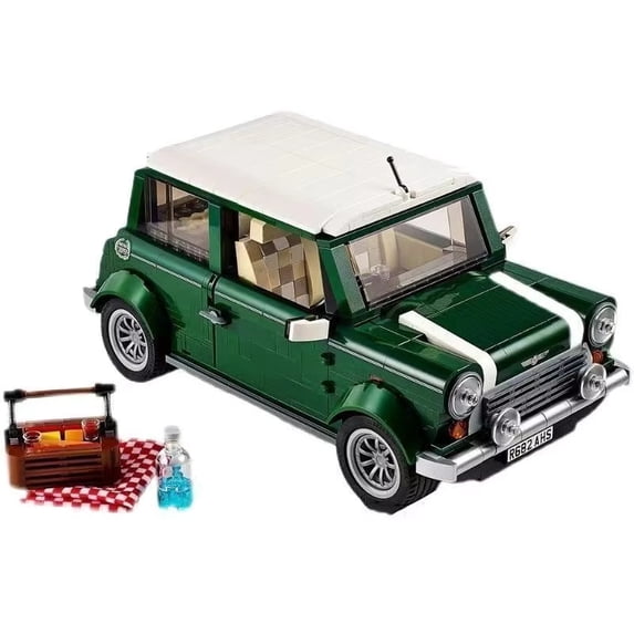 2026 new retro green car picnic party car model set building blocks men ...