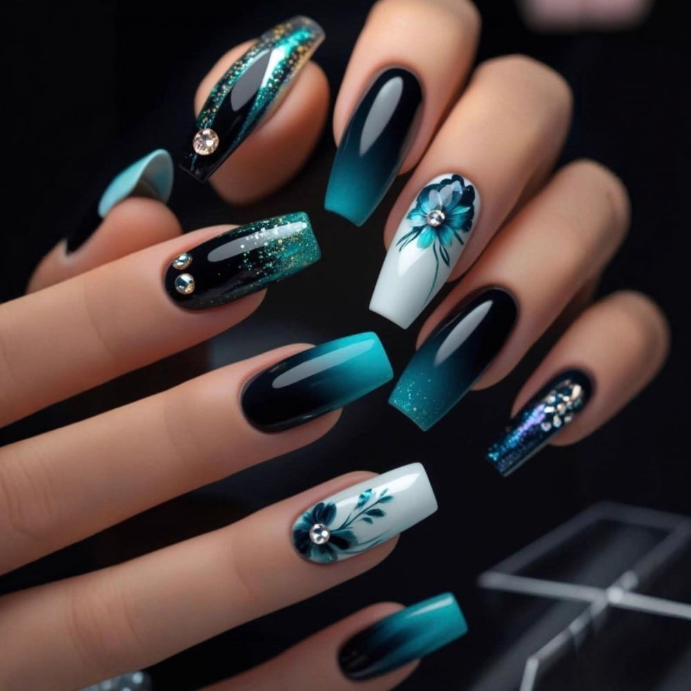 2026 new style long wearable nail art, 24 pieces of finished nail art ...