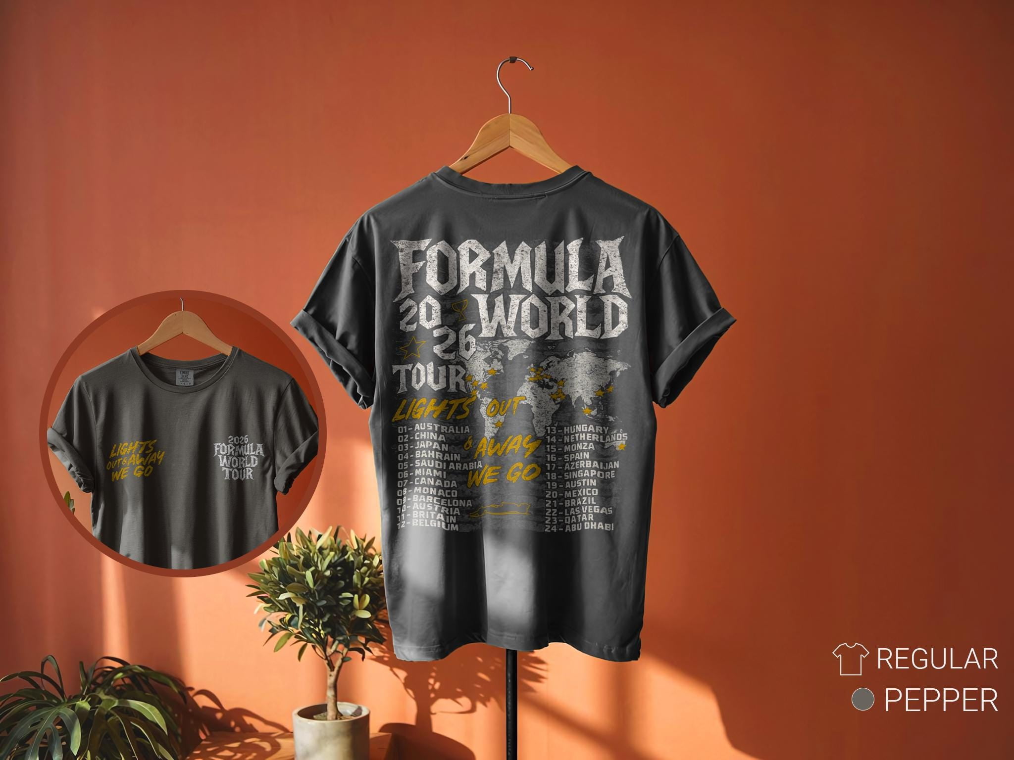 2026 word tour Grand Prix T-Shirt, Motorsport Fan Gift, Garment Dyed ...